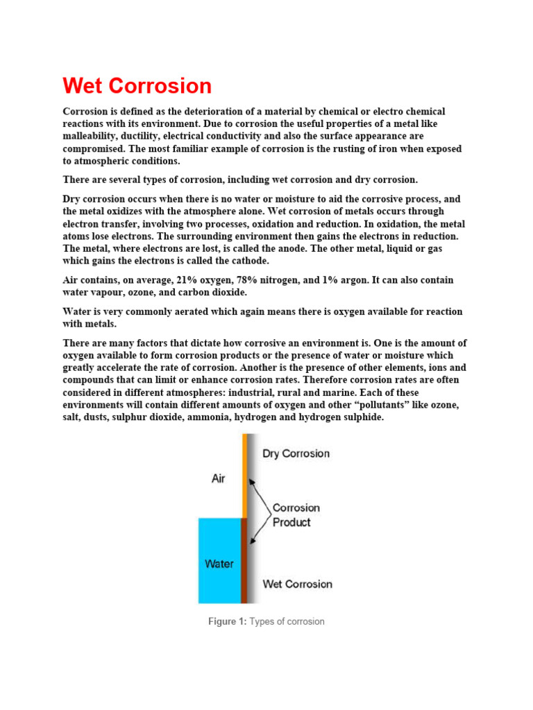 Wet Corrosion | PDF | Corrosion | Redox