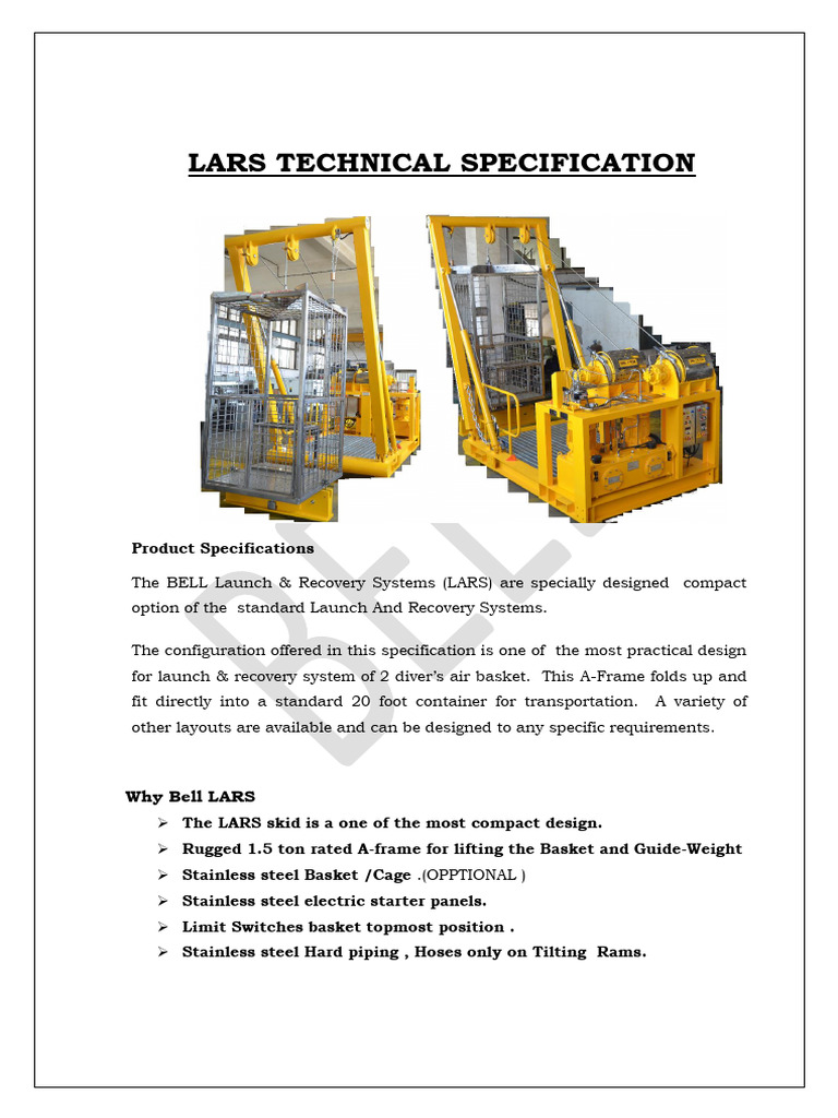 Compact LARS Technical Specs | PDF | Pump | Mechanical Engineering