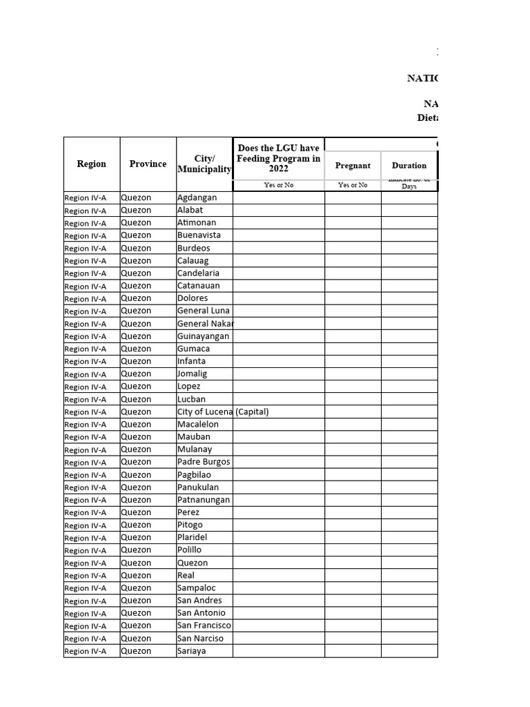 DSP Survey Form 2022 | Download Free PDF | Philippines