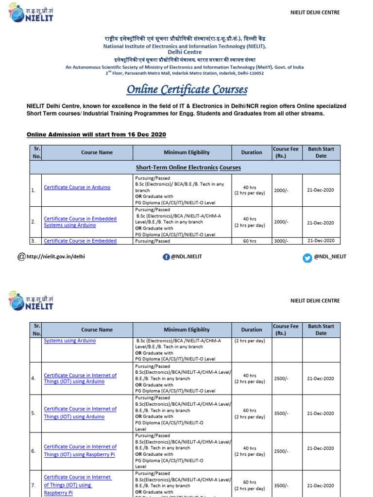 Electronics Courses Advertisement - ONLINE Certificate Course Dec2020 - Revised | PDF ...