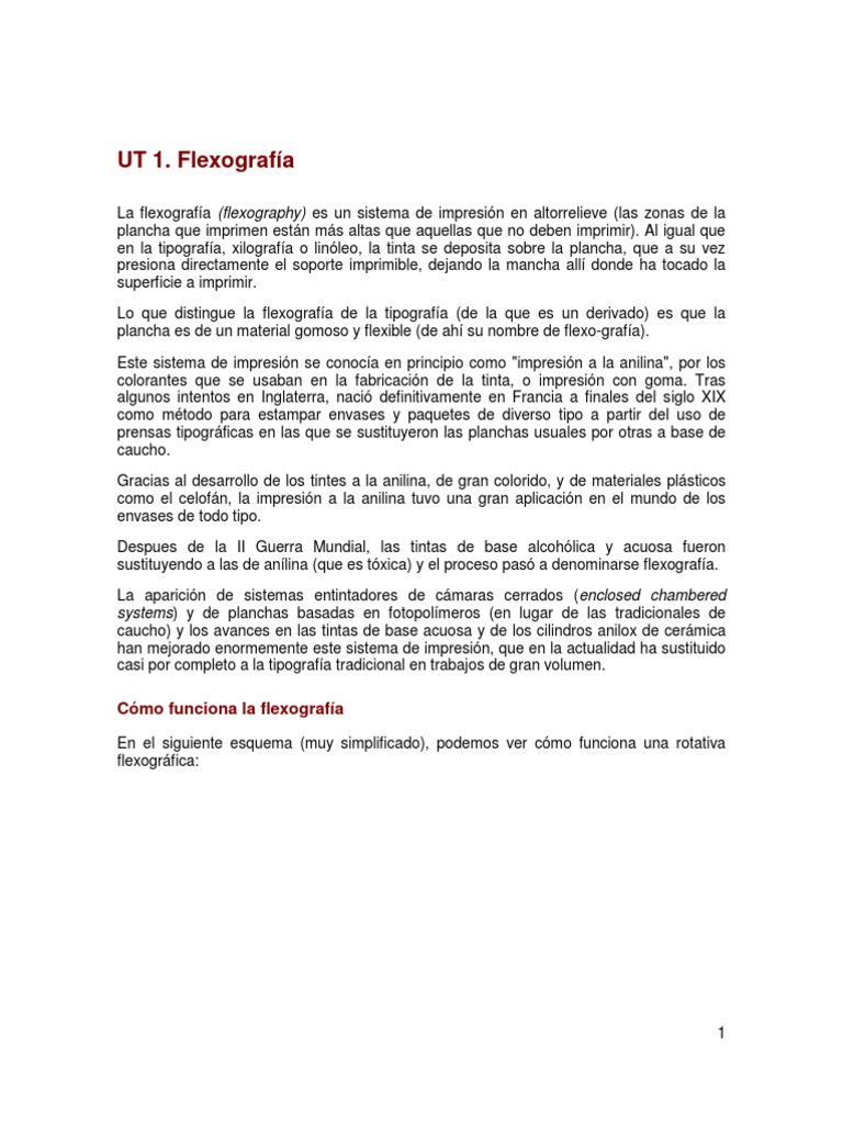 UT 1 Flexografía | PDF | Impresión | Imprenta
