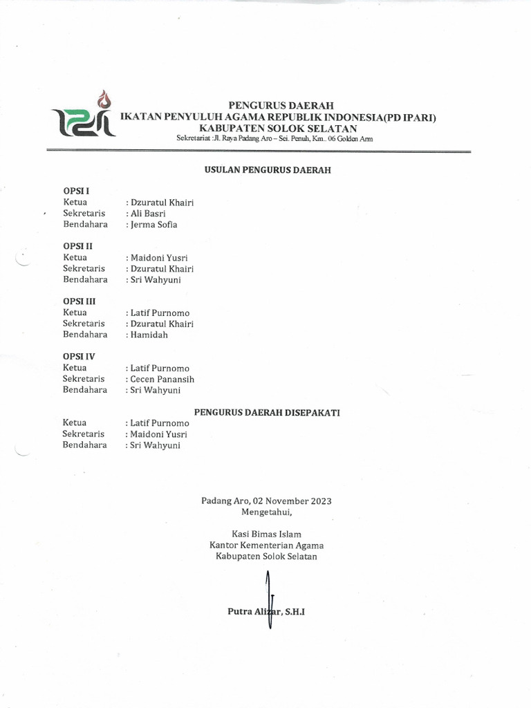 Pengurus Inti Ipari | PDF