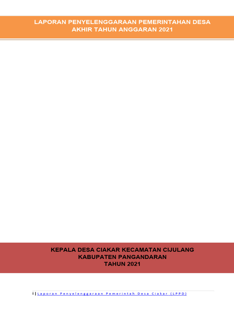 LPPD Kepala Desa 2020-2021 | PDF