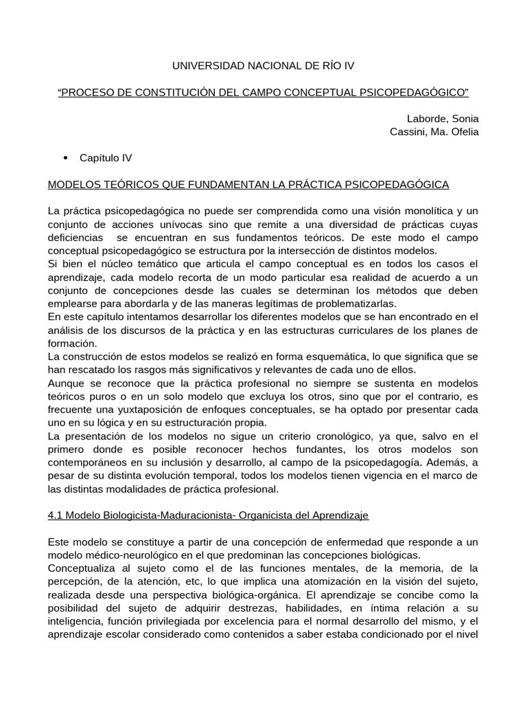 Campo Conceptual Psicopedagógico | PDF | Aprendizaje | Sicología