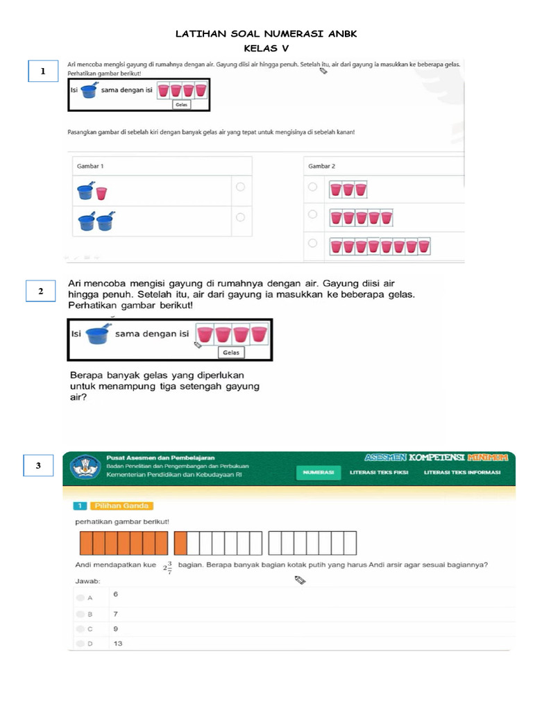 Latihan Soal Numerasi Anbk | PDF