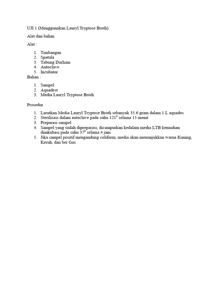 Prosedur E.coli | PDF