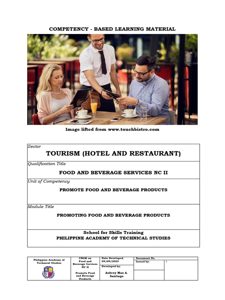 CBLM | PDF | Menu | Restaurants