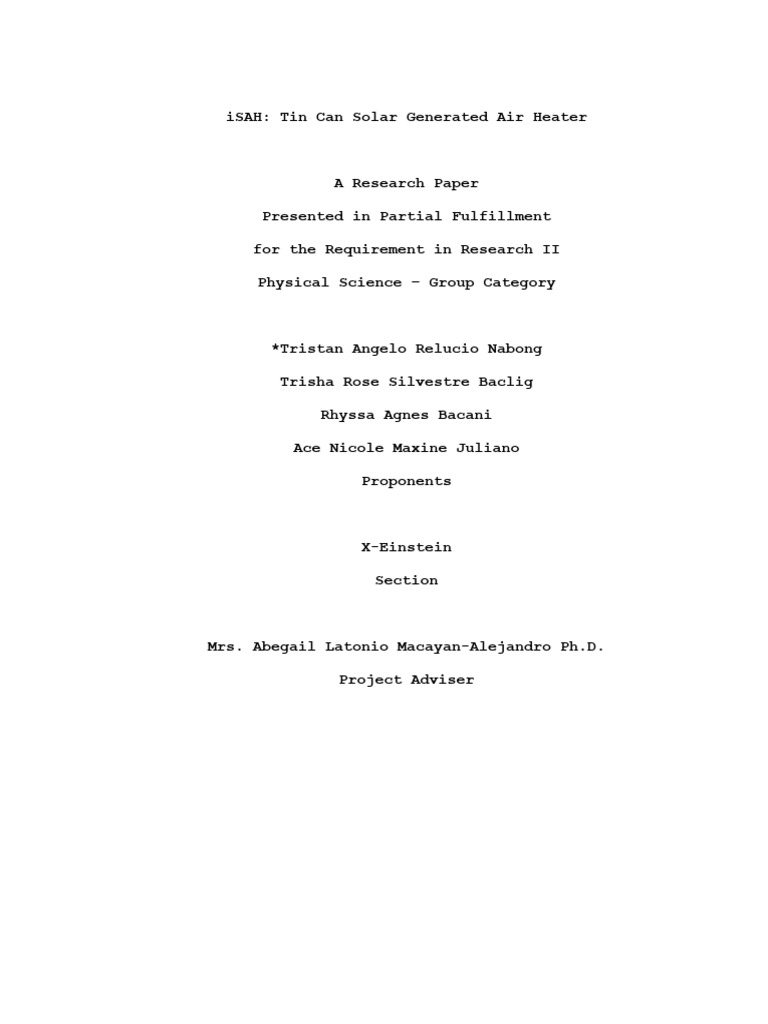 iSAH Revised Write Up | PDF | Solar Energy | Photovoltaics
