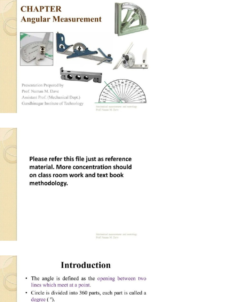Angular Measurement | PDF