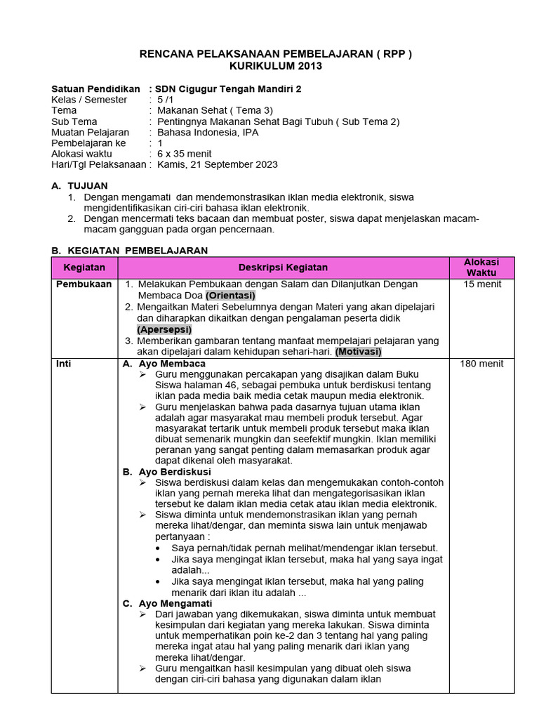 5.3.2.1 - RPP Revisi Terbaru - WWW - Kherysuryawan.id | PDF