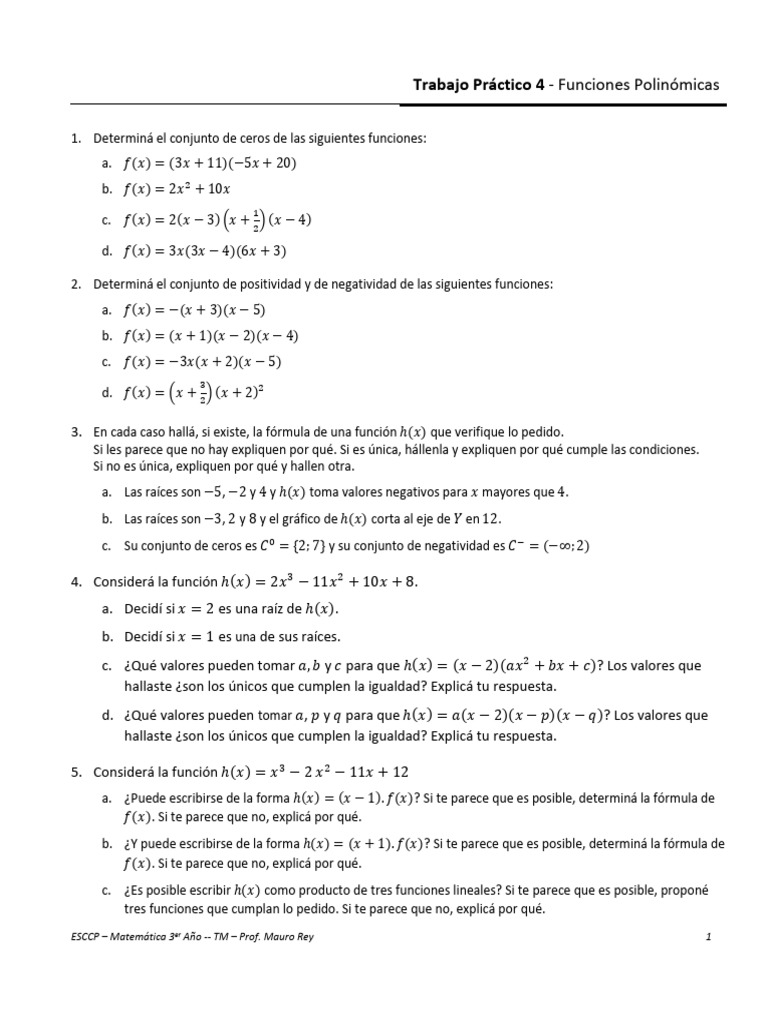 Funciones Polinómicas (2023) | PDF | Álgebra abstracta | Matemáticas De La Computación