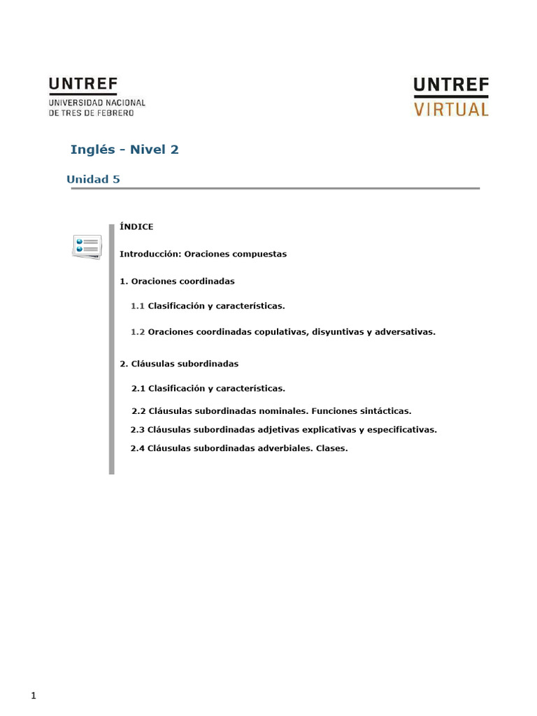Ingles 2 - Unidad 5 | PDF | Oración (Lingüística) | Verbo