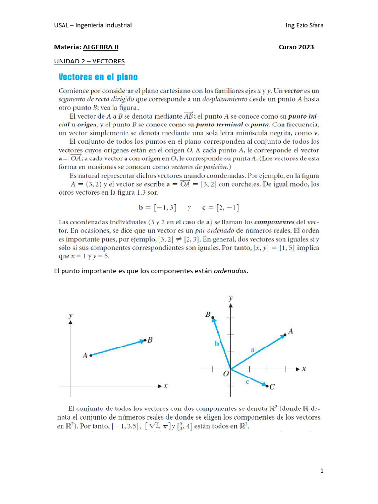 ALGEBRA II - USAL-TEMA 2 Vectores (Unidad 2) | PDF | Vector Euclidiano ... ALGEBRA II - USAL-TEMA 2 Vectores (Unidad 2) | PDF | Vector Euclidiano ...