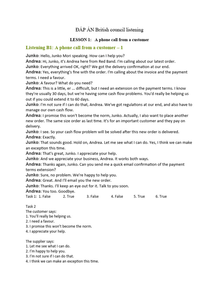ĐÁP ÁN British Council Listening | PDF | Mars | Earth
