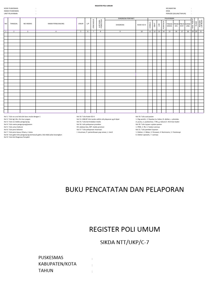 Register Poli Umum | PDF