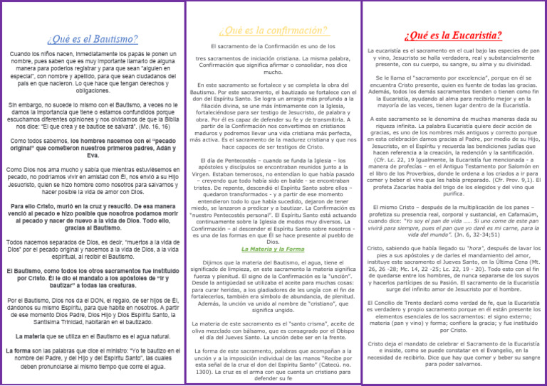 Triptico de Los 3 Sacramento de Iniciacion Diego Bernabel 2do A | PDF ...