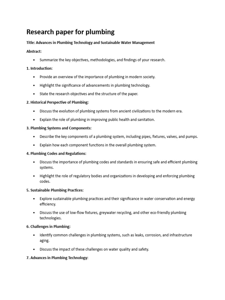 Research Paper For Plumbing | PDF | Plumbing | Sustainability