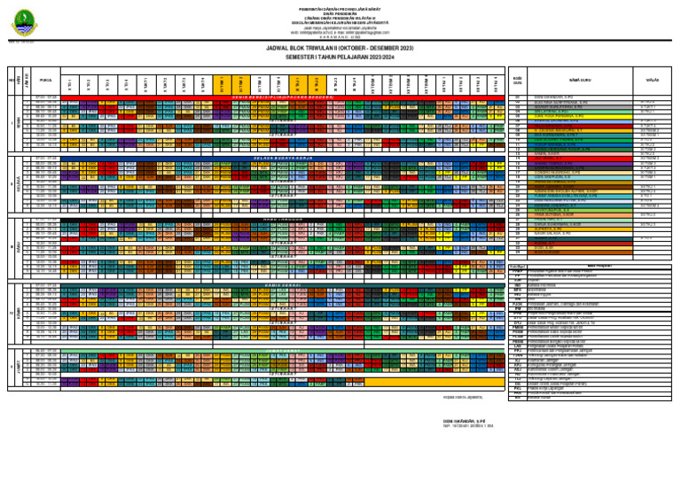 Jadwal Blok Tw 2 Rev 12 19 Okt 23 Pdf Indonesia