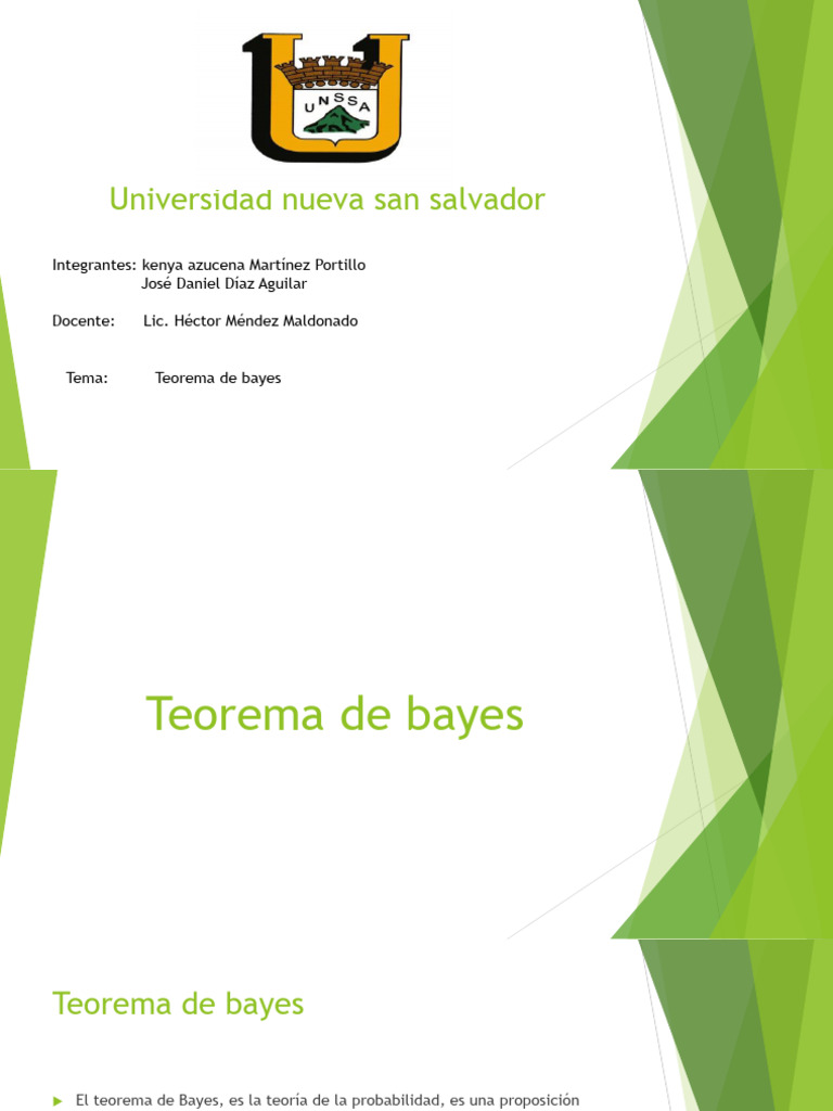 Presentacion de Teorema de Bayer | PDF | Probabilidad | Matemáticas
