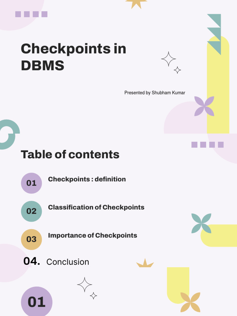 Checkpoints PPT1 | PDF | Databases | Database Transaction