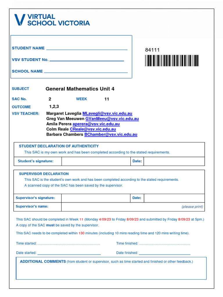 2023 U4 General Maths SAC 2 Networks | PDF | Theoretical Computer Science | Graph Theory