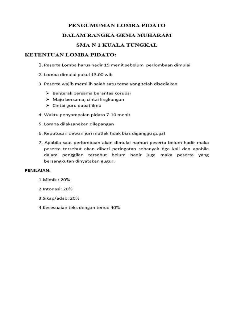 Kriteria Lomba | PDF