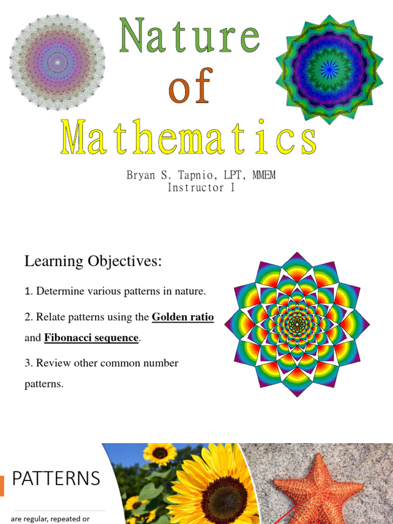 LESSON 1 MMW Nature of Mathematics | PDF | Pattern | Symmetry