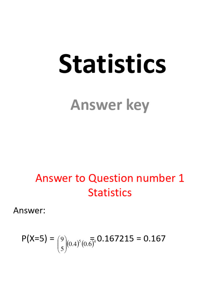 Statistics Mock Exam 1 Key Answer | Download Free PDF | Errors And ...