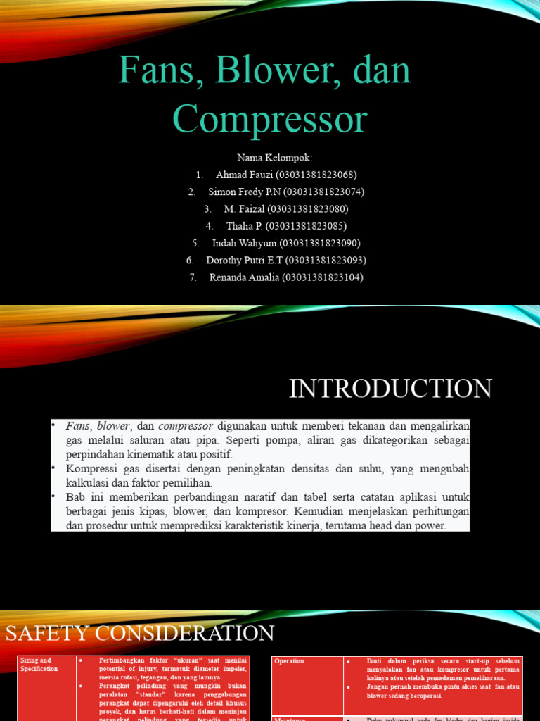 Kel 12 - Fans Blower and Compressor | PDF
