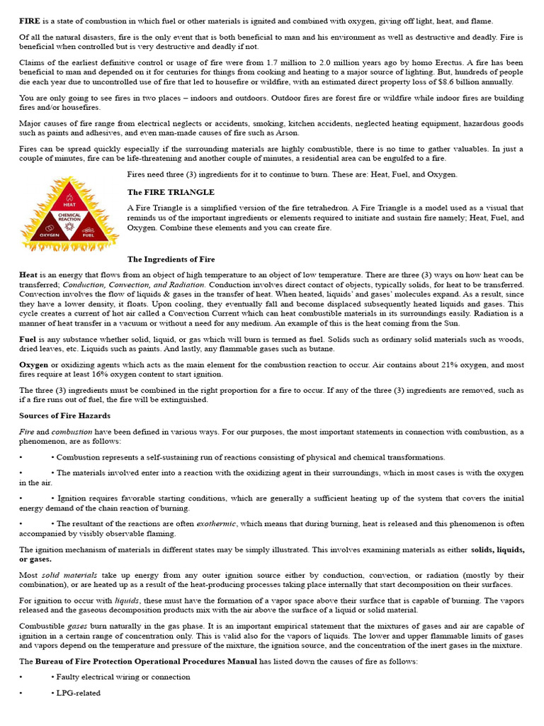 FIRE Notes | PDF | Combustion | Fires