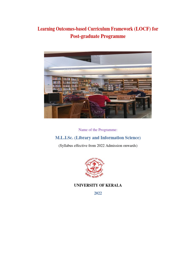 2022 - DLIS OBE Syllabus_230809_125218(1) | PDF | Information | Libraries
