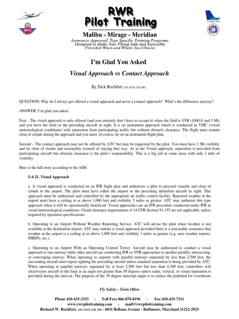 Visual Approach Vs Contact Approach | PDF