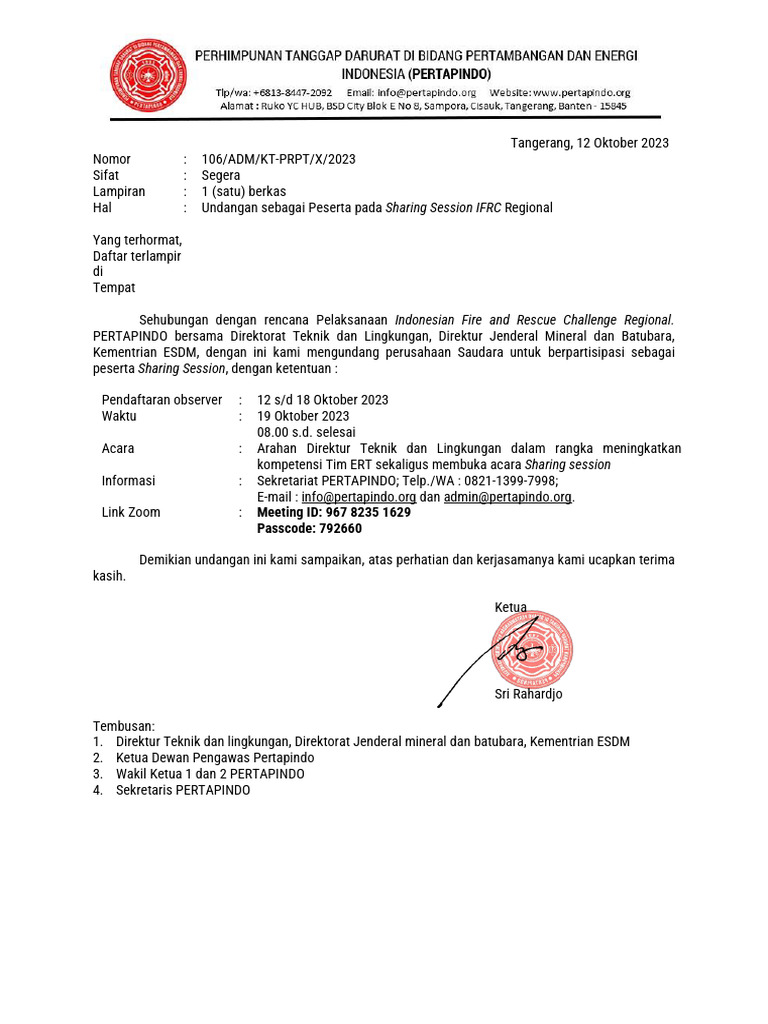 106.20231010. Undangan Sharing Session | PDF