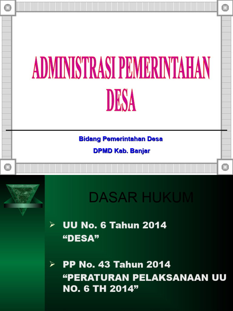 Administrasi Pemerintahan Desa | PDF