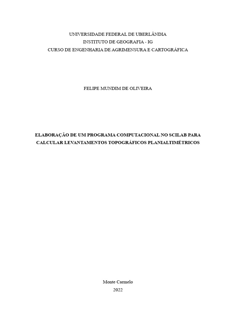 Elaboração Programa Computacional | PDF | Topografia | Programas