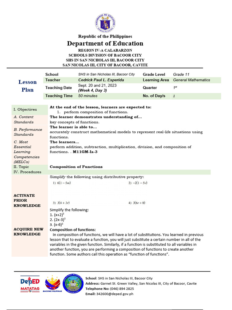 Composition of Functions LP | PDF | Learning | Cognitive Science