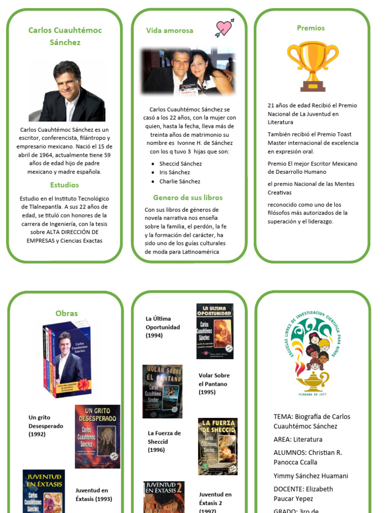 Triptico para Imprimir Literatura | PDF