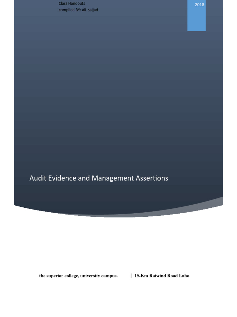 Audit Evidence And Documentation Handouts PDF Audit Balance Sheet