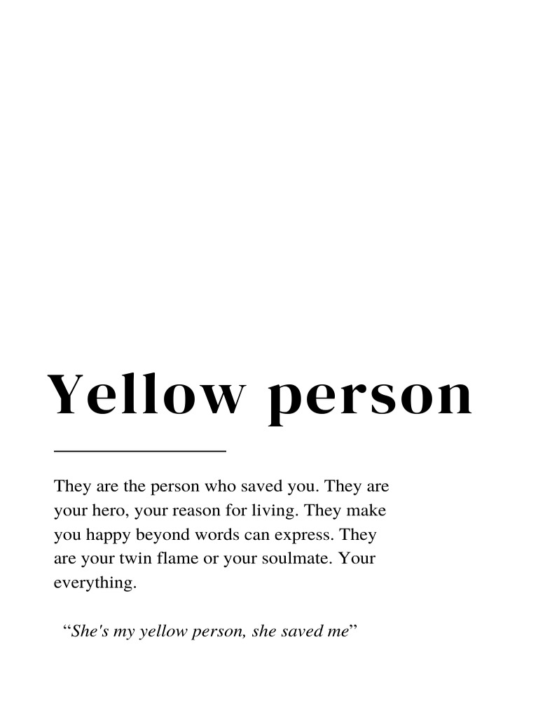 Yellow Person | PDF