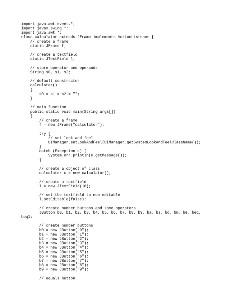 Calculator | PDF | Object (Computer Science) | Computer Science