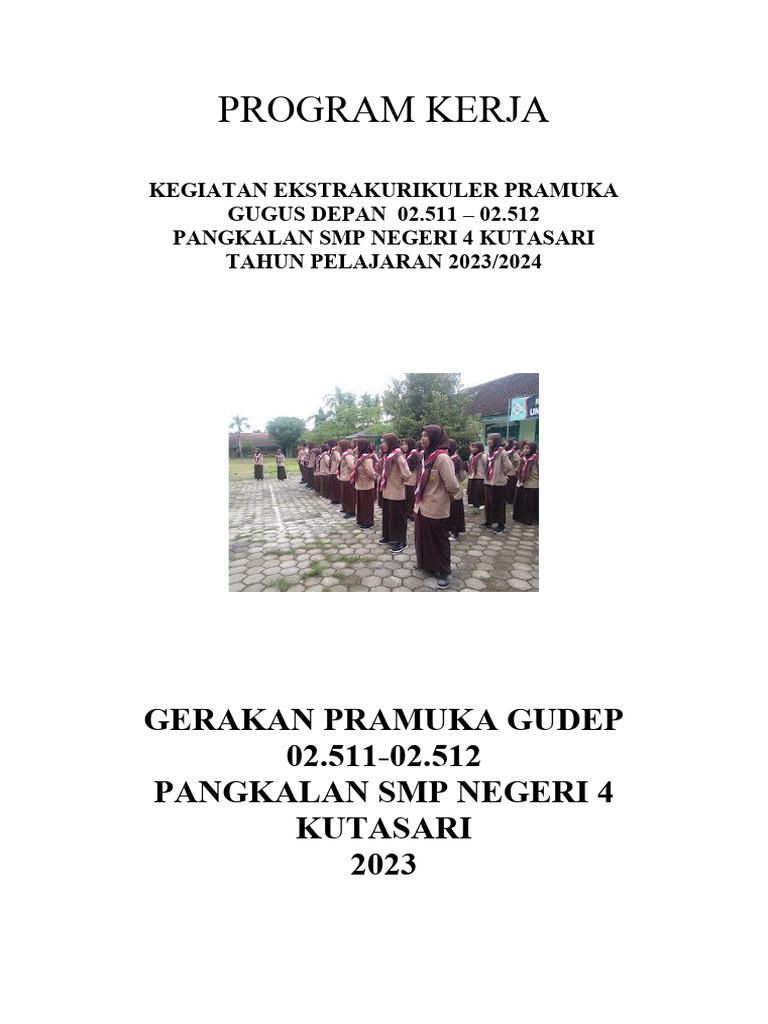 PROGRAM KERJA Ekskul Pramuka | PDF | Bisnis | Seni