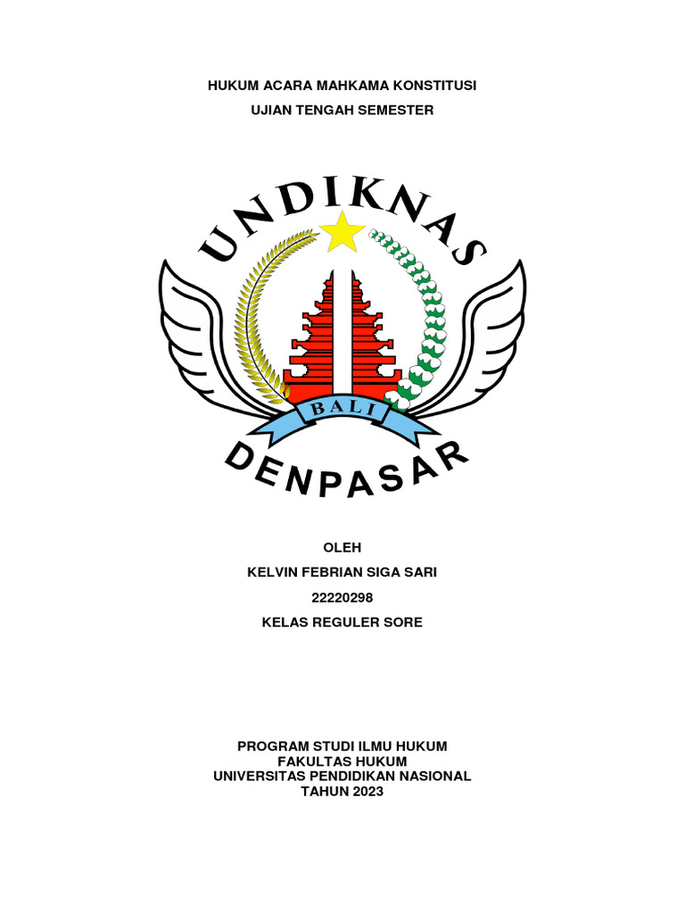 Uts Hukum Acara Mahkama Konstitusi Kelvin | PDF Uts Hukum Acara Mahkama Konstitusi Kelvin | PDF