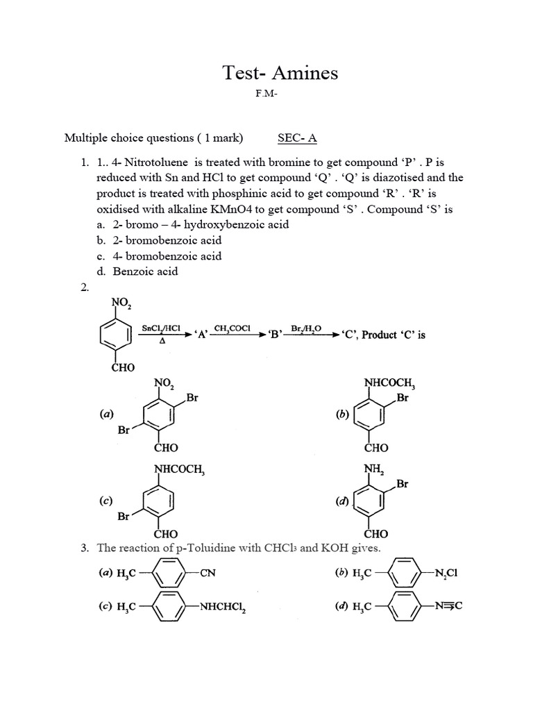 Amines Exam | PDF | Amine | Materials