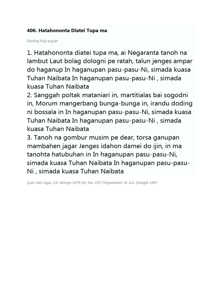 Doding Haleluya No 406 | PDF Doding Haleluya No 406 | PDF