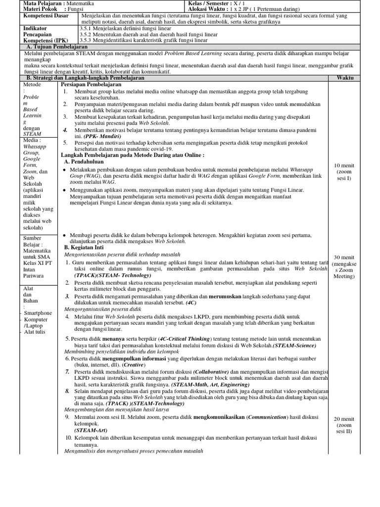 Telaah Kurikulum - Kelas B - 1705045022 - MAYA SANDI KOMALA - TUGAS RPP | PDF