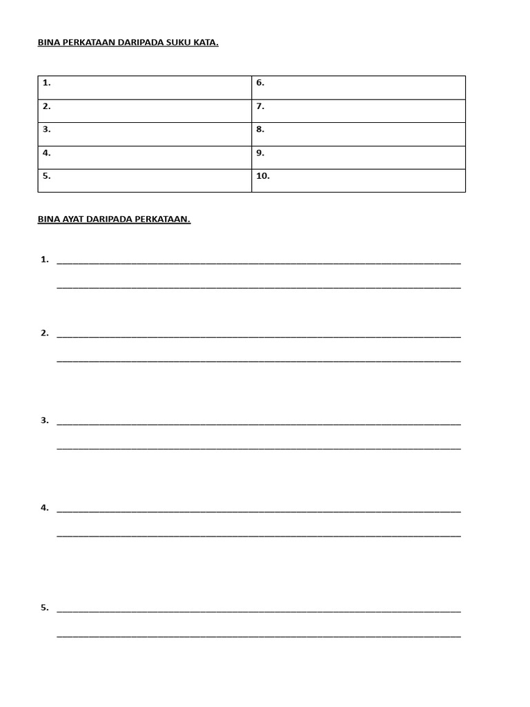 Bina Perkataan Daripada Suku Kata | PDF