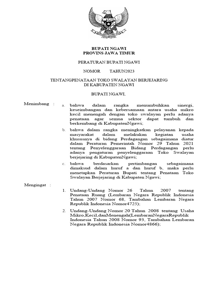 Penataan Toko Swalayan di Ngawi 2023 | PDF