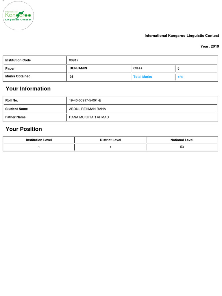 IKLC Result 2019 | PDF
