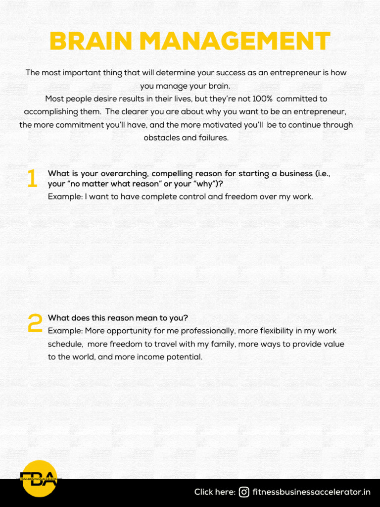 Entrepreneur Brain Management PDF | PDF