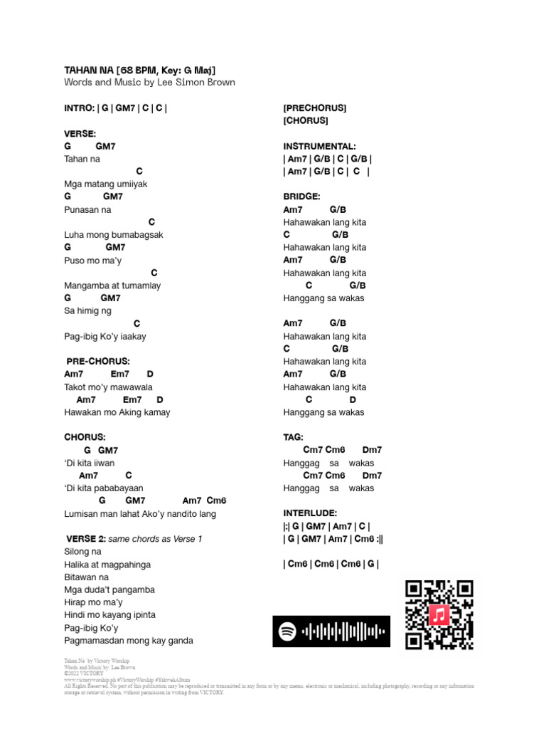Tahan Na Chord Chart | PDF | Song Structure | Performing Arts